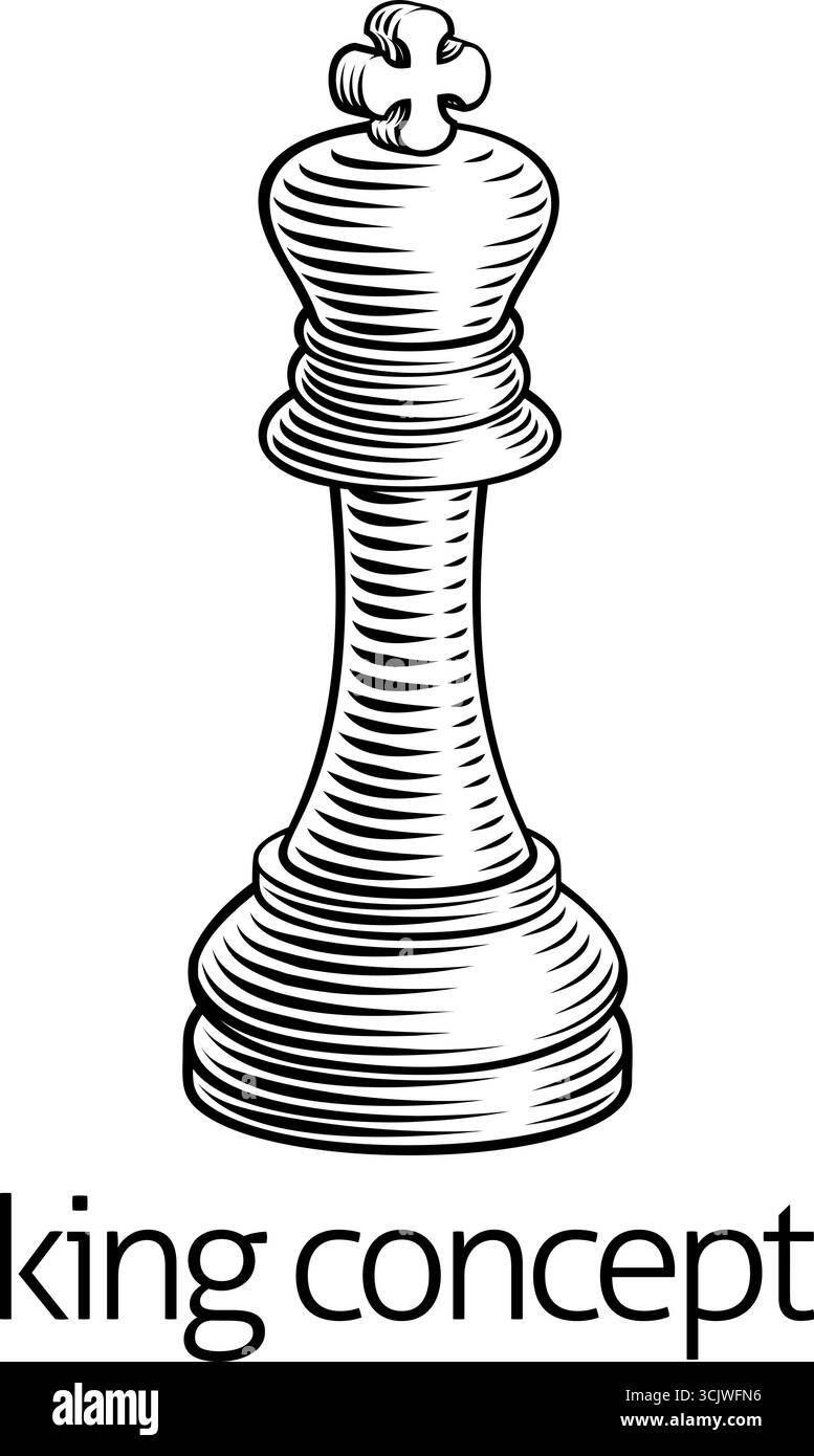 Chess piece white king Black and White Stock Photos & Images - Alamy