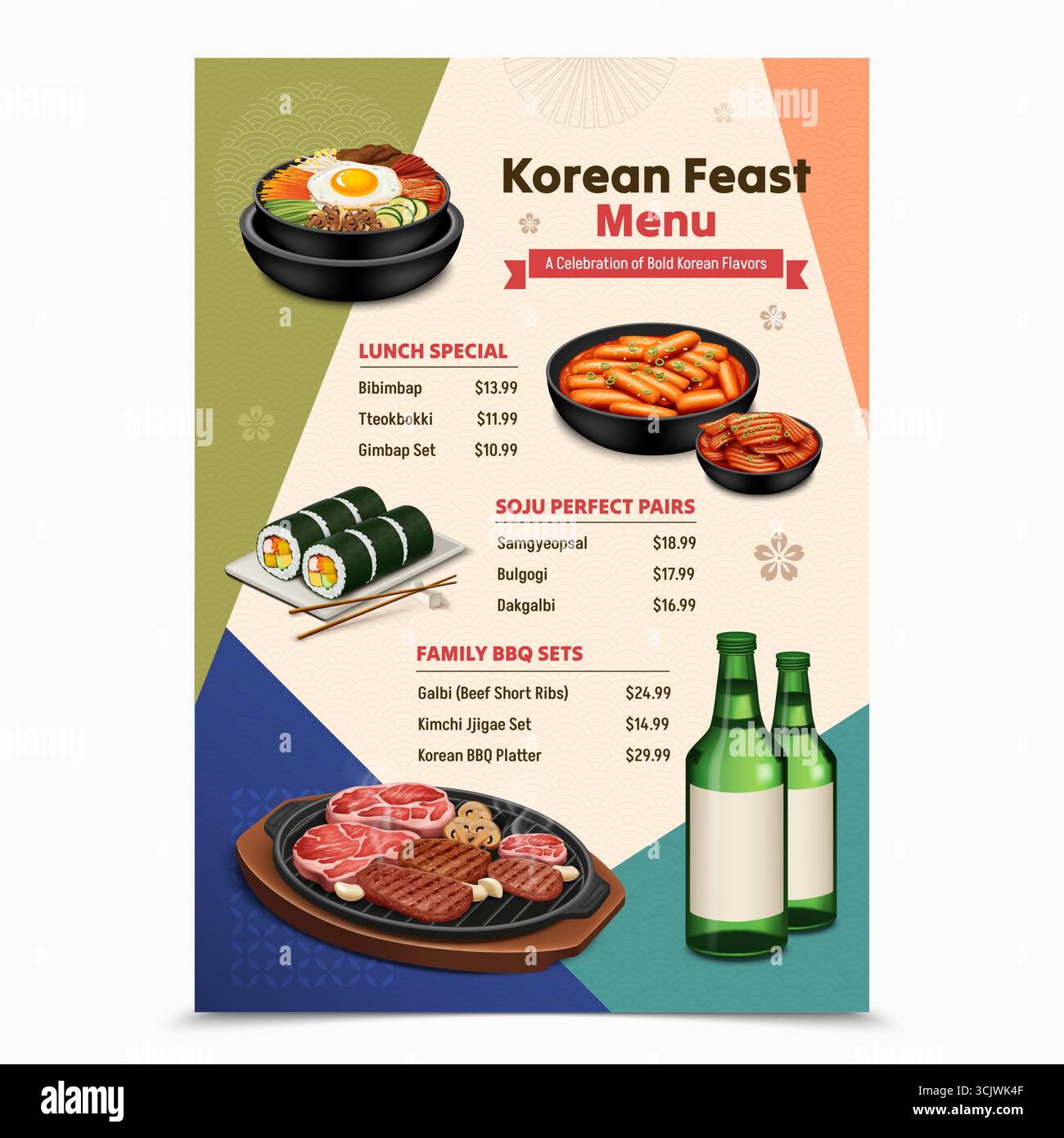 Korean cuisine menu food Stock Vector Images - Alamy