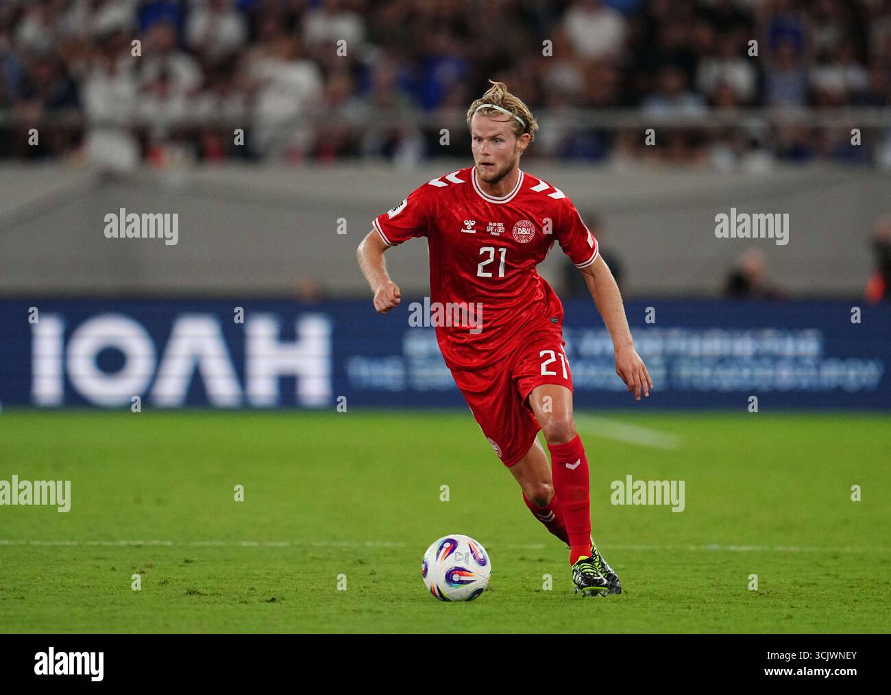 September 08 2025: Morten Hjulmand of Denmark controls the ball during ...