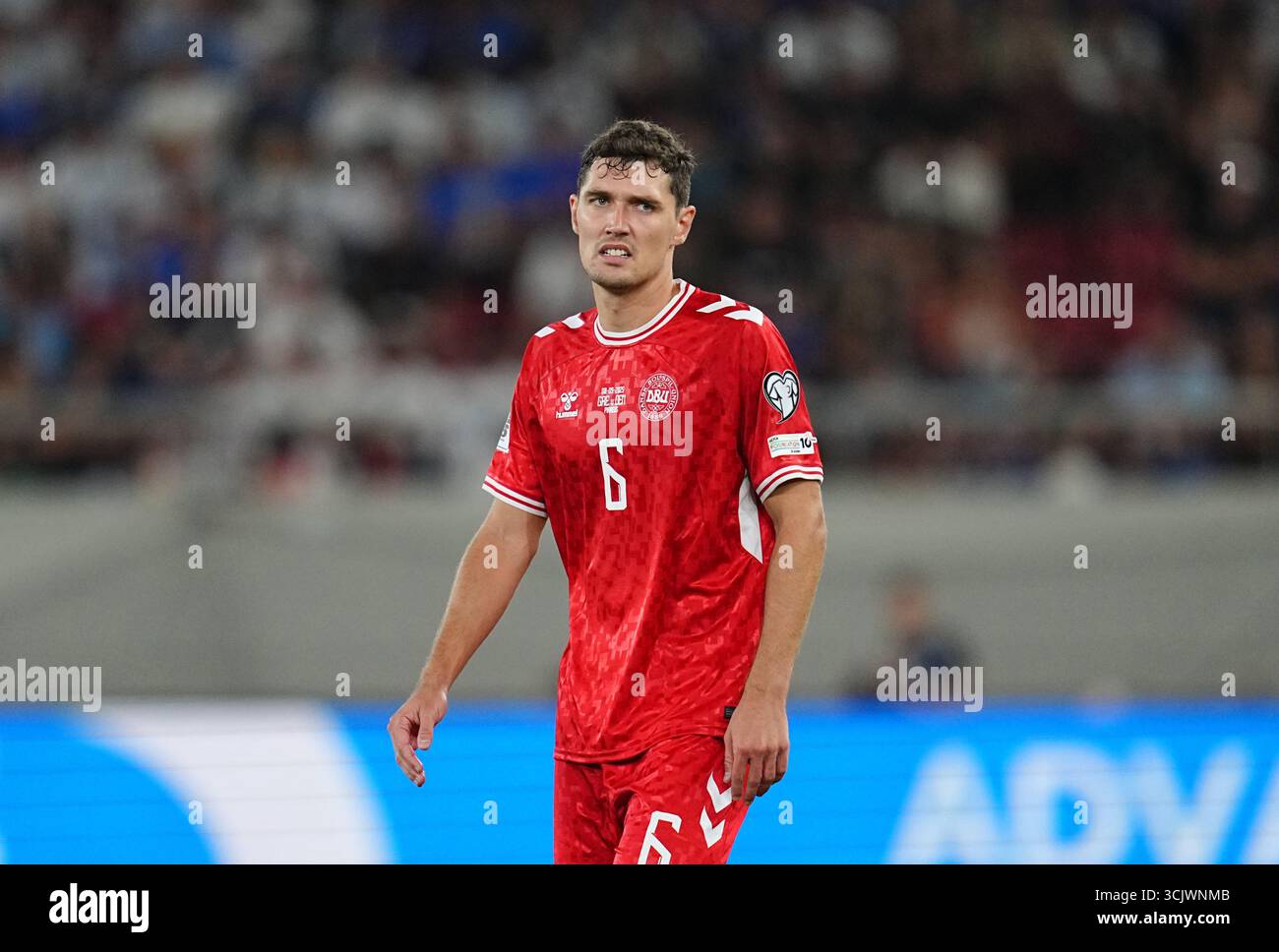 September 08 2025: Andreas Christensen of Denmark looks on during a ...