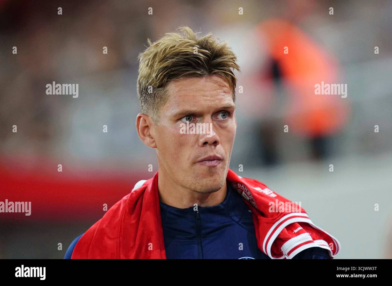 September 08 2025: Jannik Vestergaard of Denmark looks on during a ...