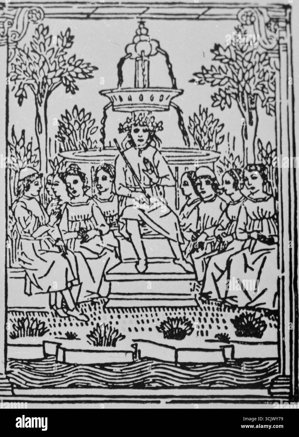 Illustration for the Decameron by Boccaccio, Venice 1492 Stock Photo ...
