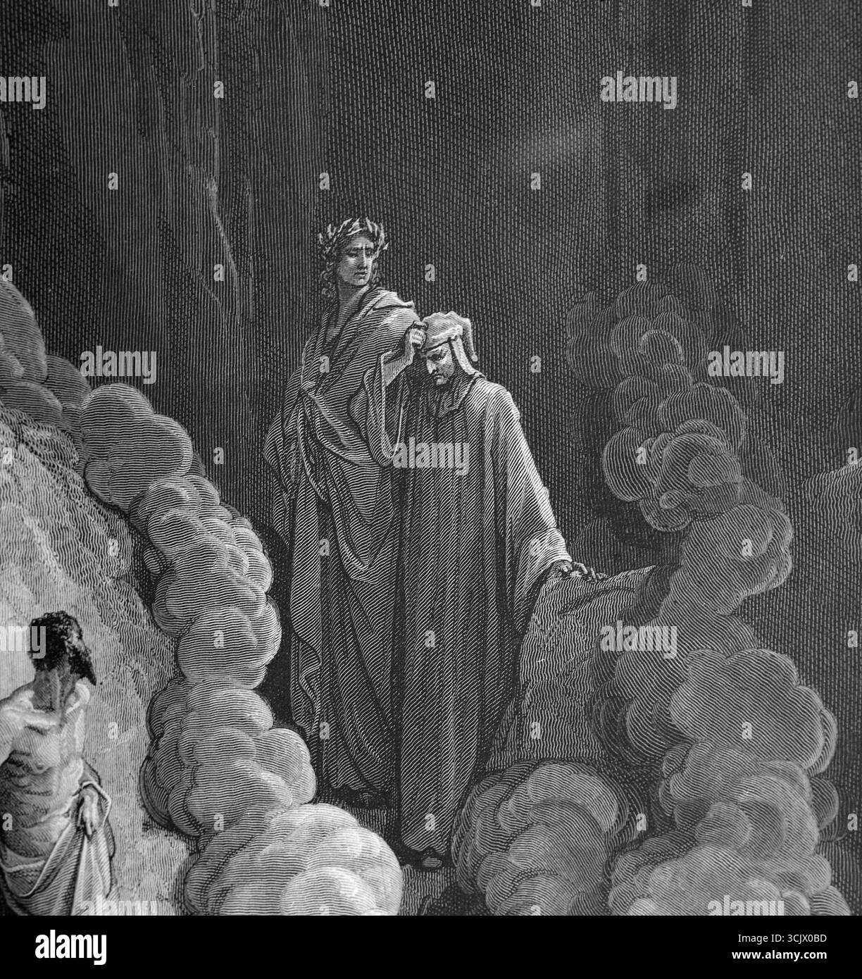 Illustration from Italian poet Dante Divine Comedy: Dante speaks to ...