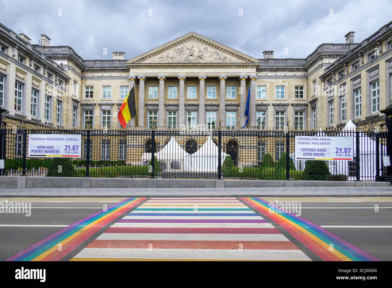 Palace of the Nation neoclassical building housing the Belgian Federal ...