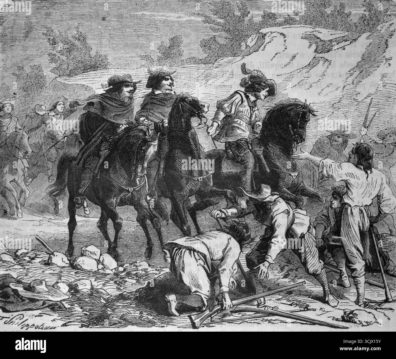 The Three Musketeers, illustration for the book of Alexandre Dumas by ...