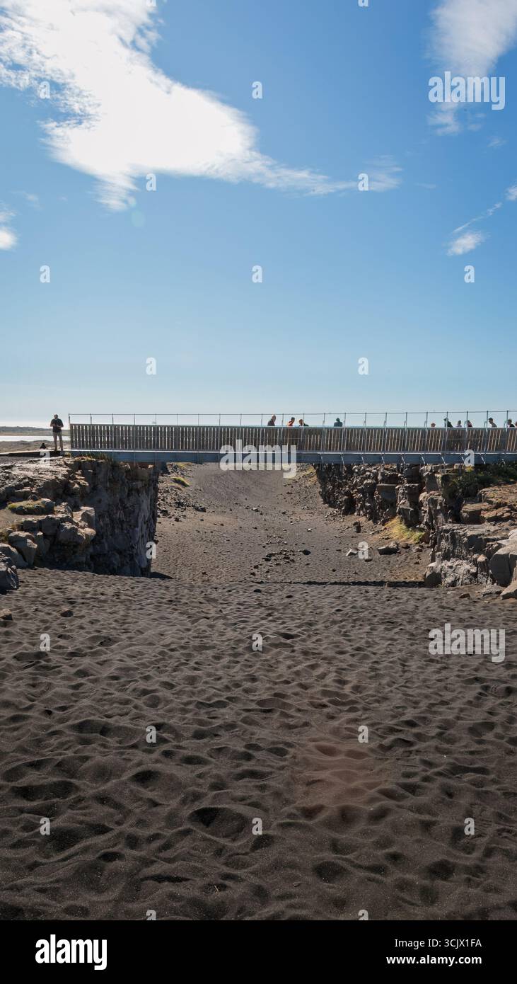 Bridge between Continents, visible fault between the North American and ...