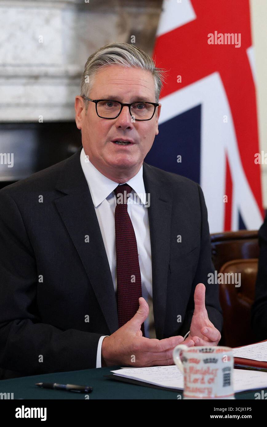 Prime Minister Sir Keir Starmer during the first meeting for the ...