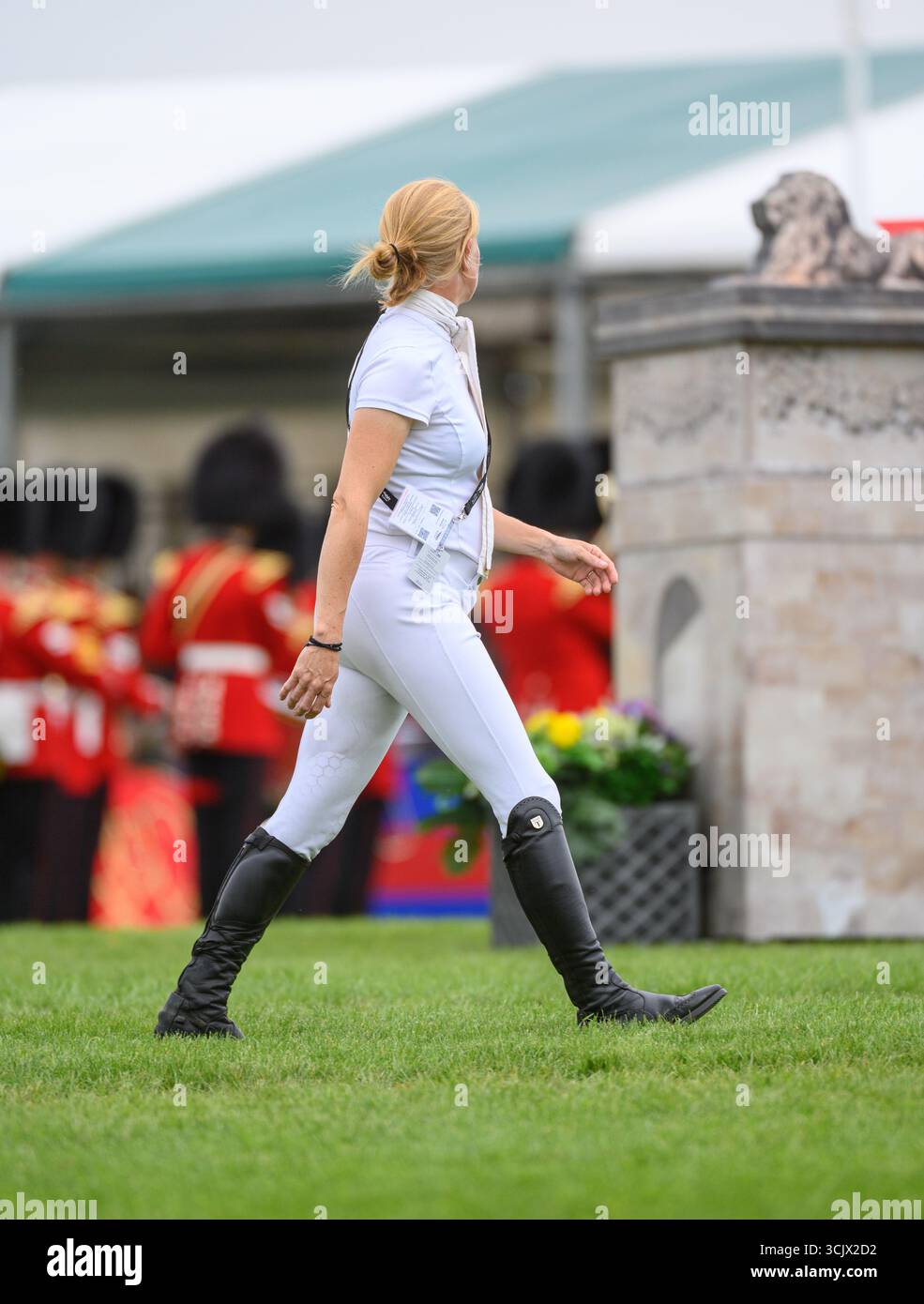Ros Canter during the showjumping phase, Defender Burghley Horse Trials, Stamford, Lincolnshire ...