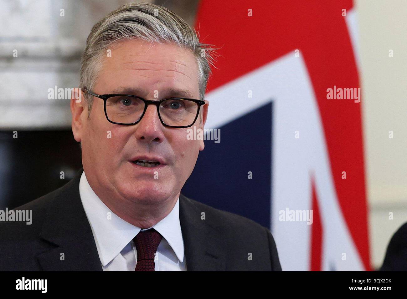 British Prime Minister Keir Starmer addresses a cabinet meeting, at 10 ...