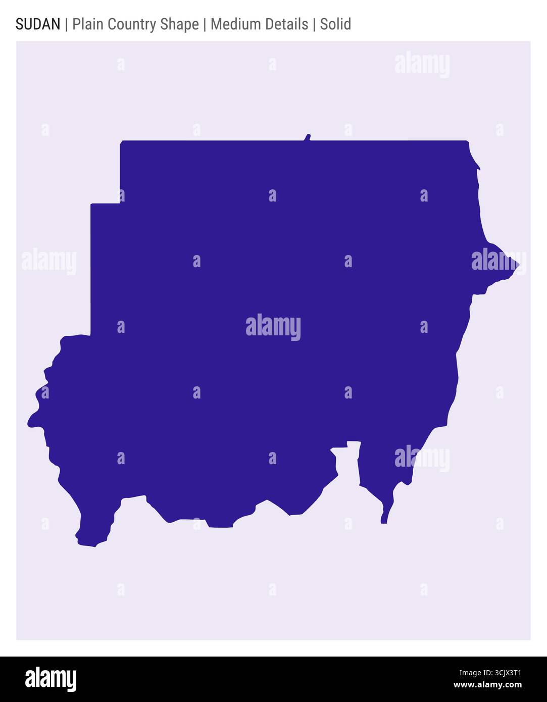 Sudan plain country map. Medium details. Solid style. Shape of Sudan ...