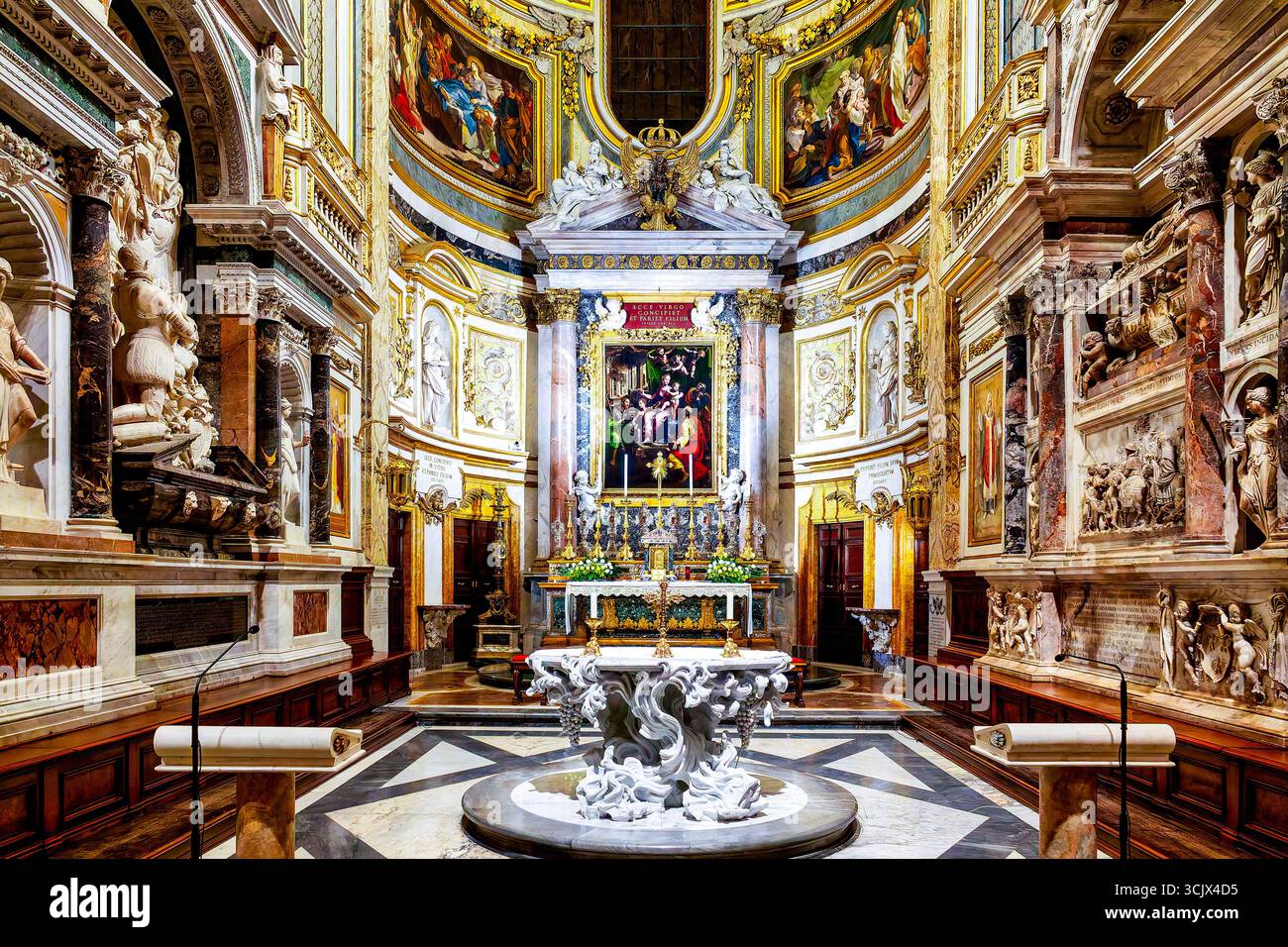 Baroque main altar of Santa Maria dell’Anima, with Ecce Homo by Giulio ...