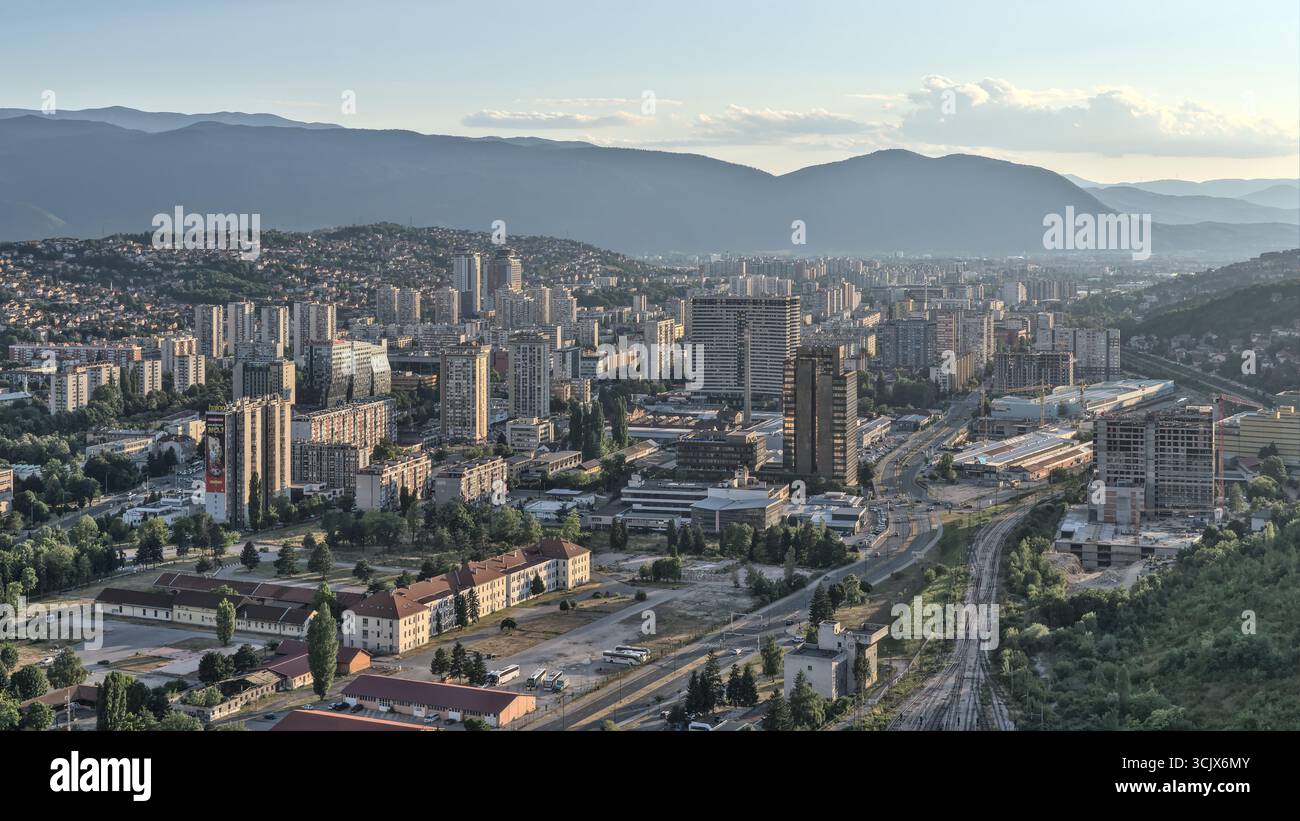 Bosnia and Herzegovina, Sarajevo Novo: High-rise residential buildings ...