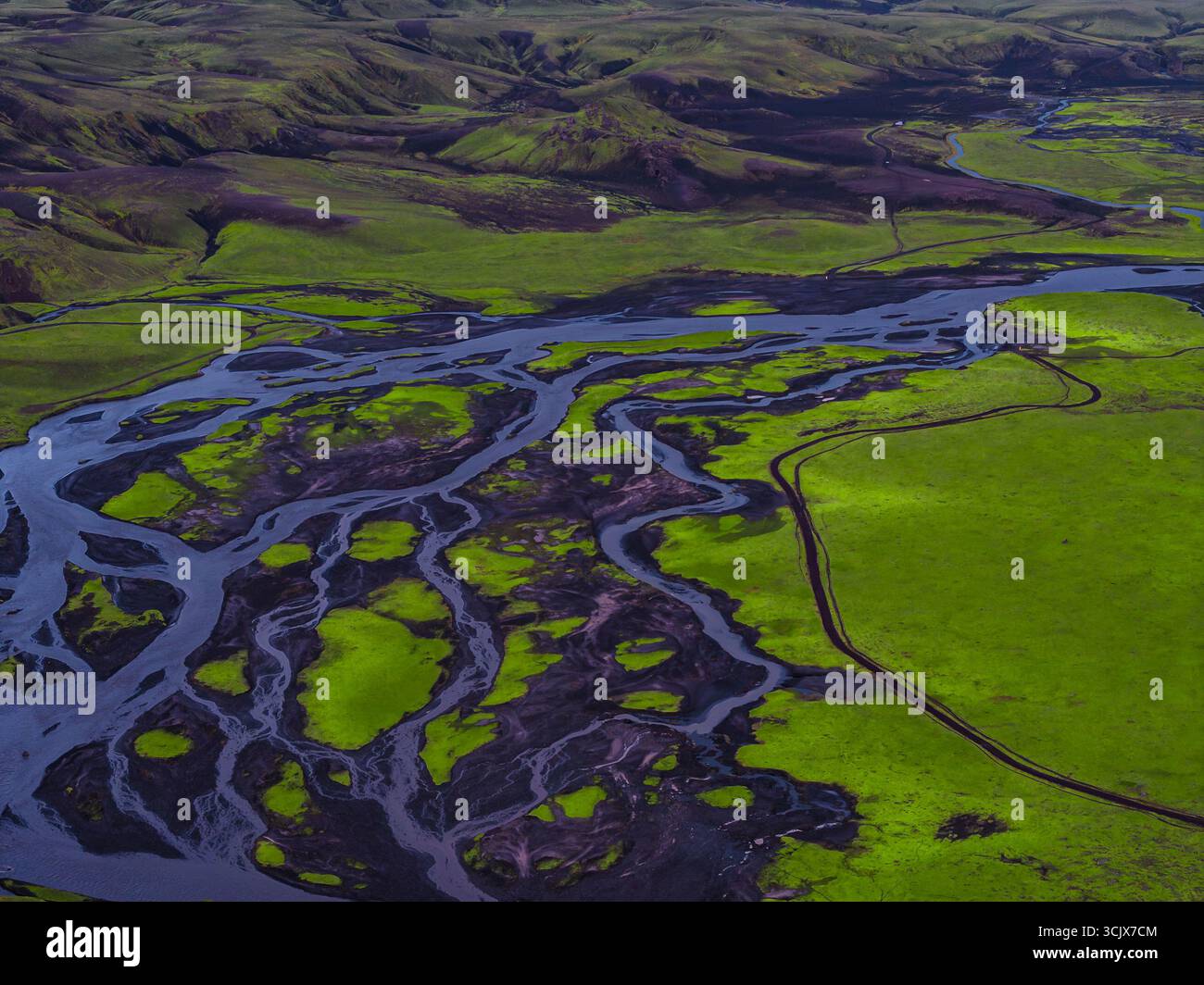 Aerial perspective icelands moss hi-res stock photography and images ...