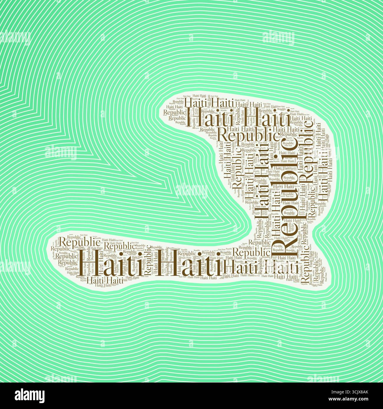 Haiti shape formed by country name in multiple languages. Haiti border ...