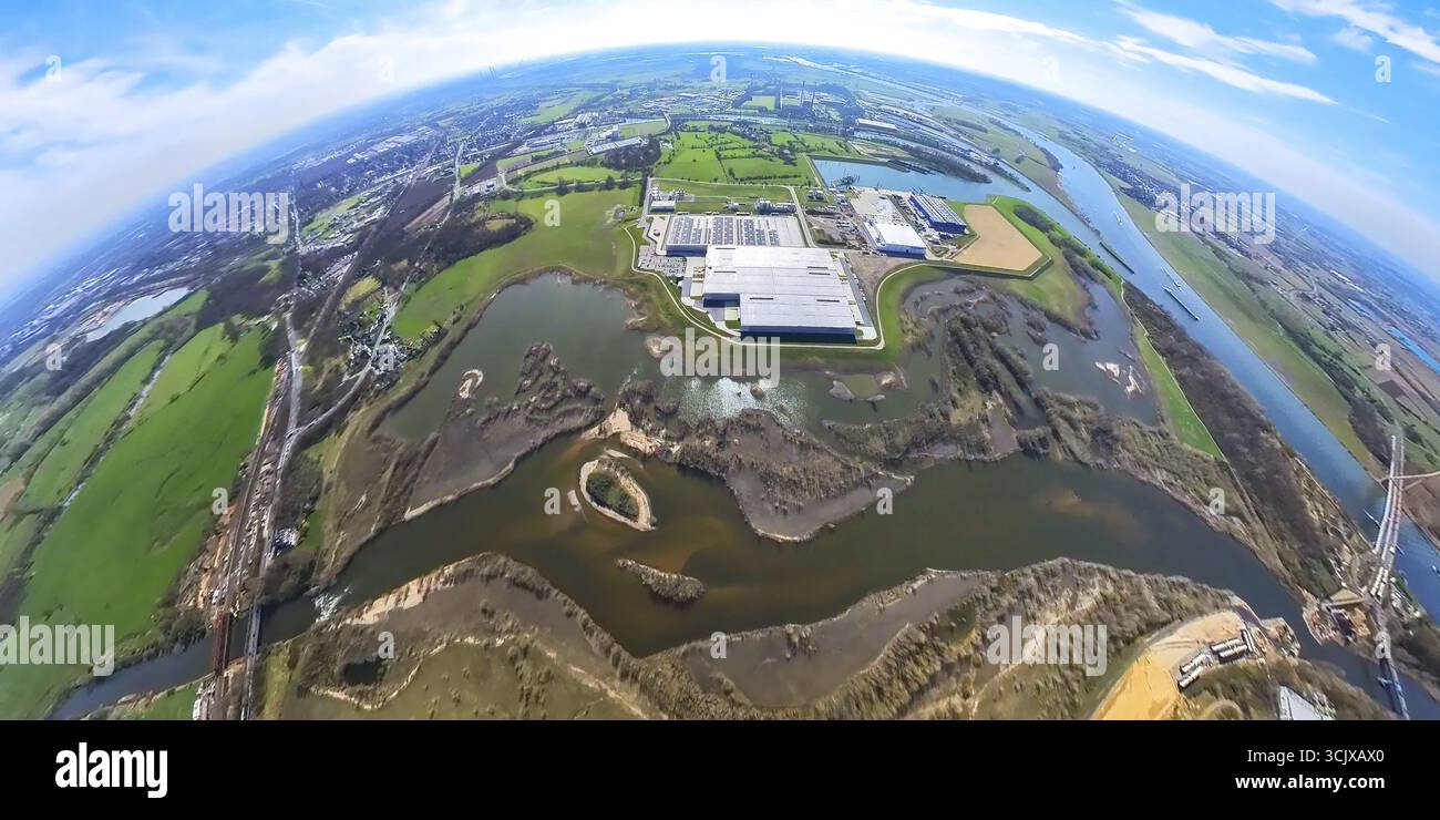 Aerial view, Rhine-Lippe harbour DeltaPort port association, Lippe ...
