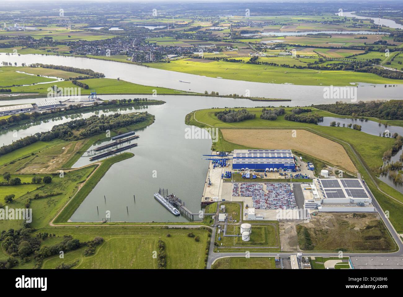 Aerial view, Emmelsum harbour DeltaPort port network, Duisburg Nord 1 ...