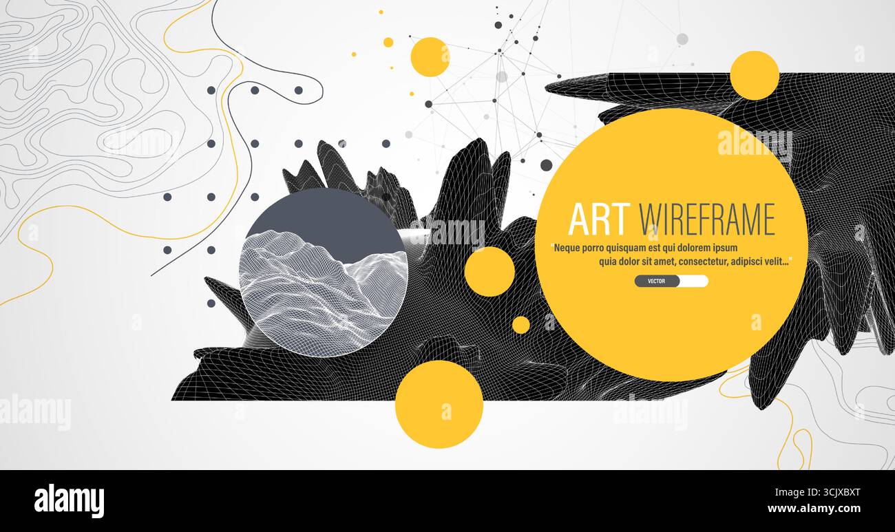 Modern science and technology background. Abstract art sphere ...