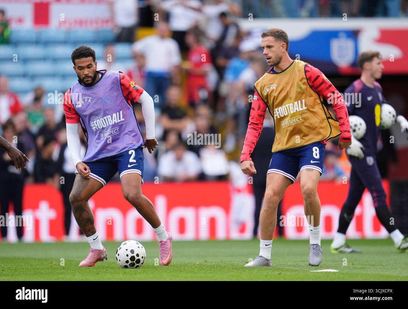 England's Reece James and Jordan Henderson warm up before the 2026 FIFA ...