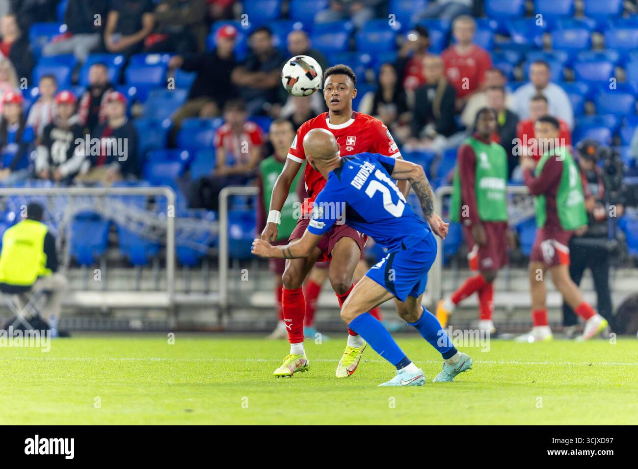 08/09/2025, Basel, St. Jakob-Park, Switzerland - Slovenia, Dan Ndoye of ...