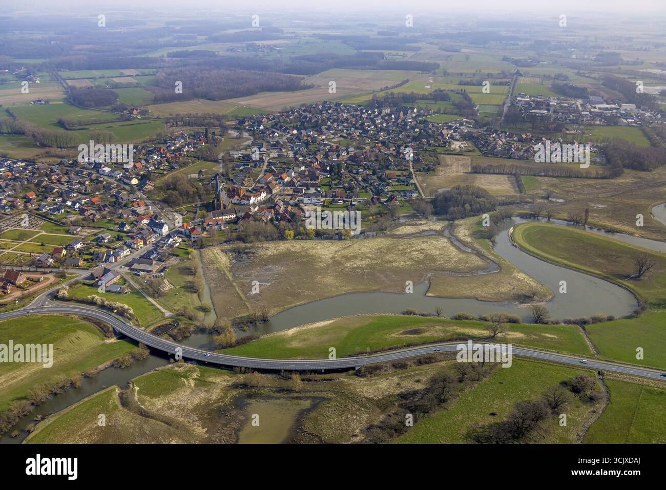 Aerial view, residential area local view district Lippborg, Clemens ...