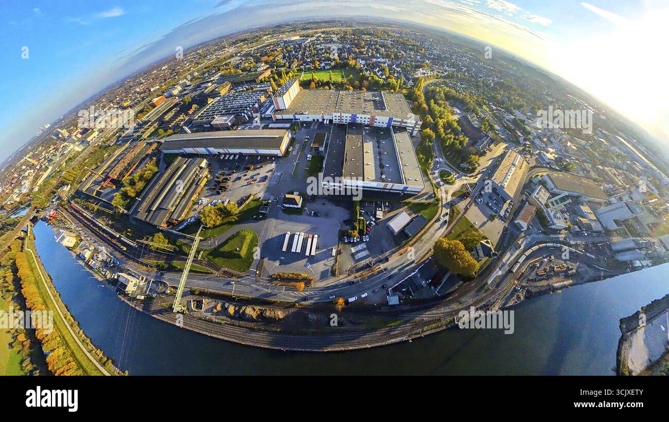 Aerial view, Hamm harbour with voestalpine Boehler Welding Deutschland ...
