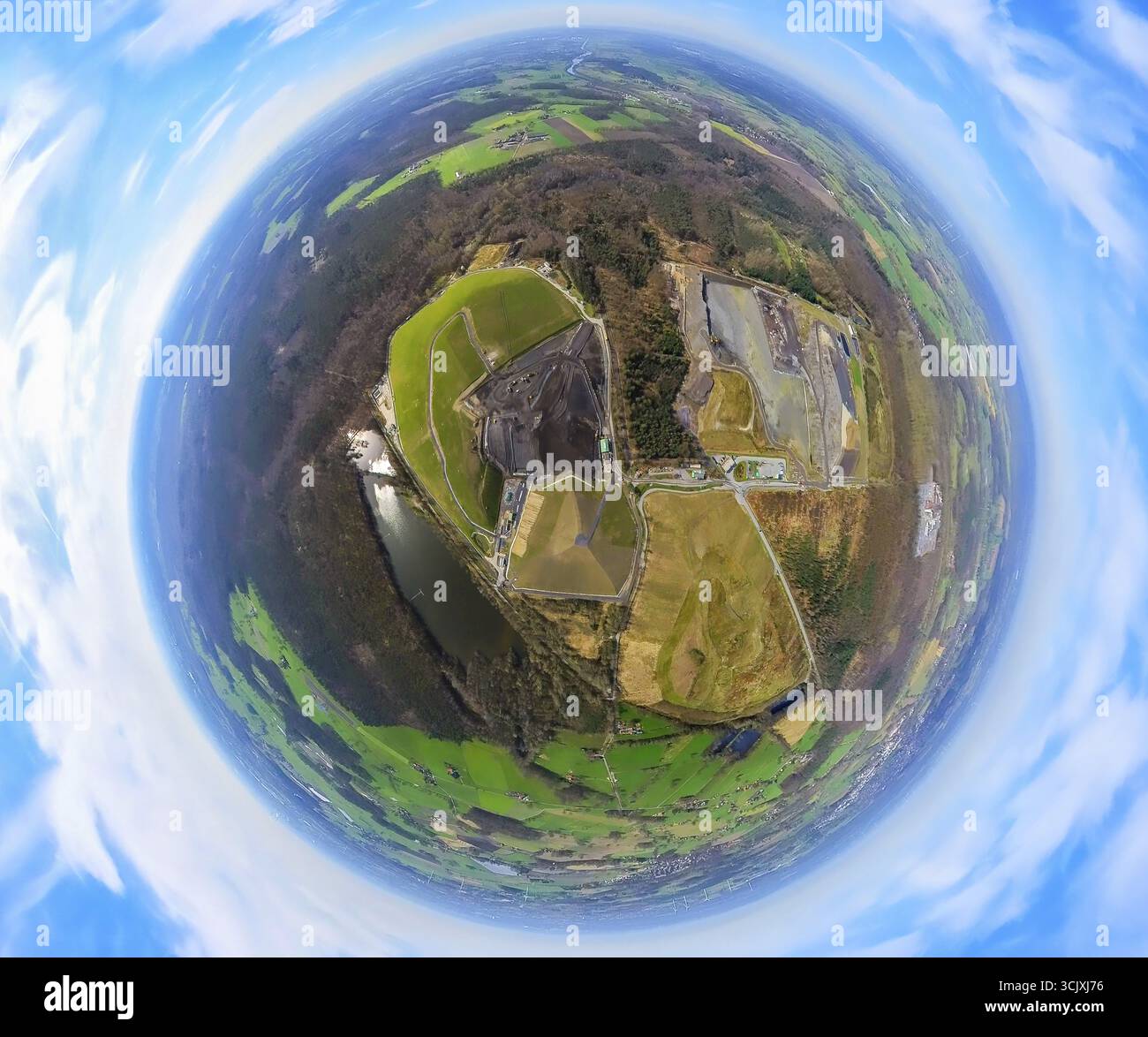 Aerial view, hazardous waste landfill Huenxe-Schermbeck of AGR mbH in ...
