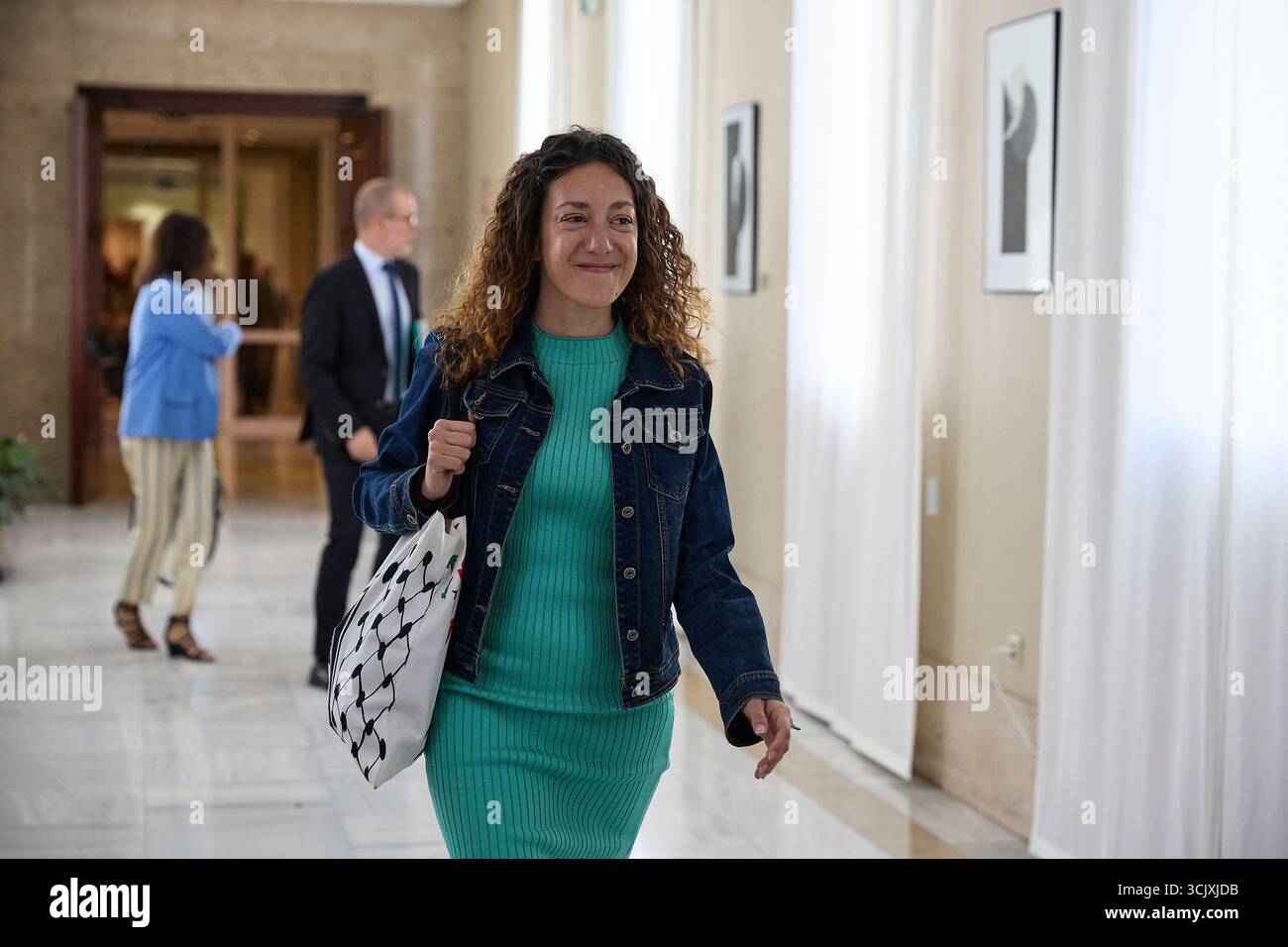 Sumar's deputy in Congress Aina Vidal on her arrival at a meeting of ...