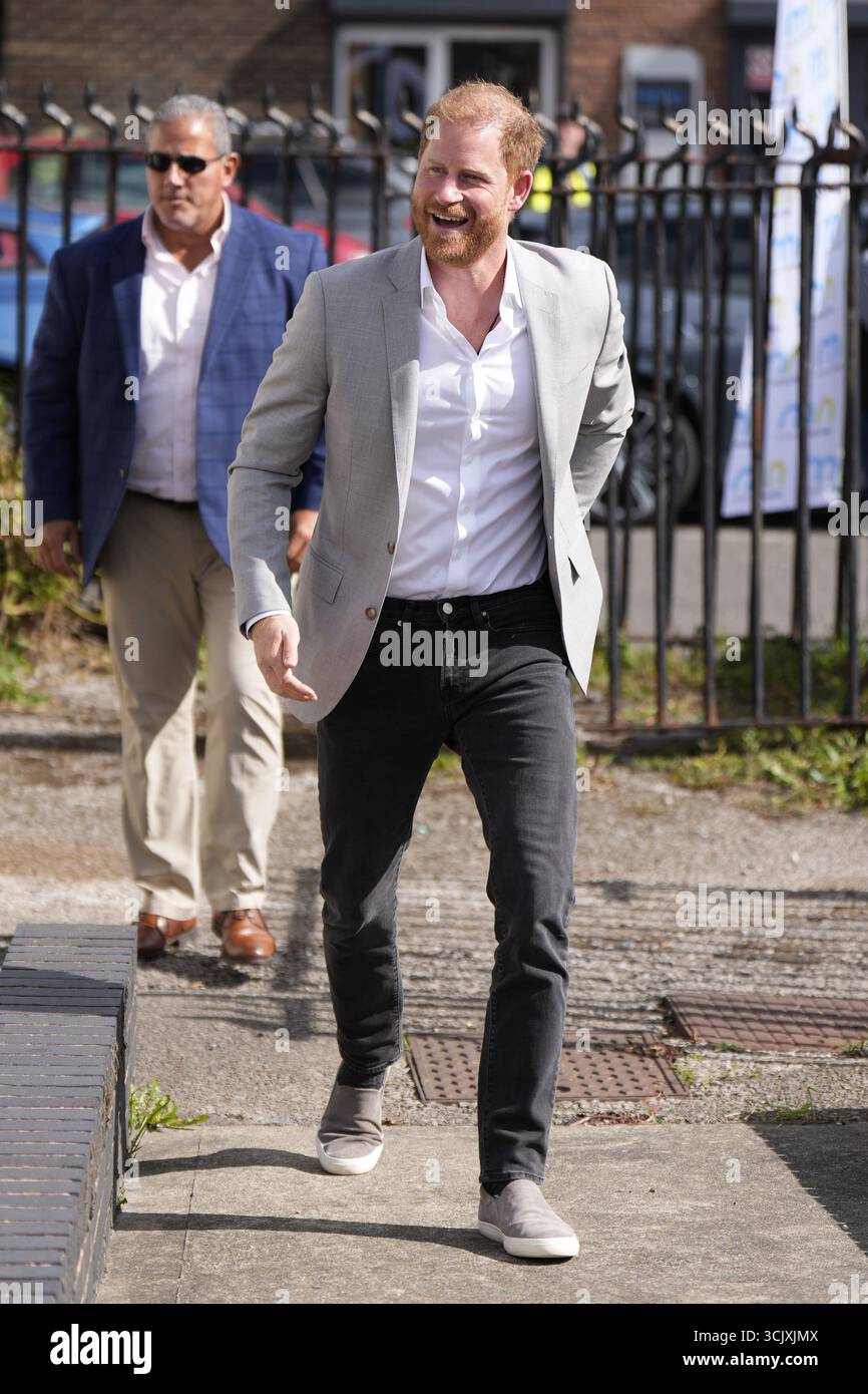 The Duke of Sussex arrives for a visit to the Community Recording ...
