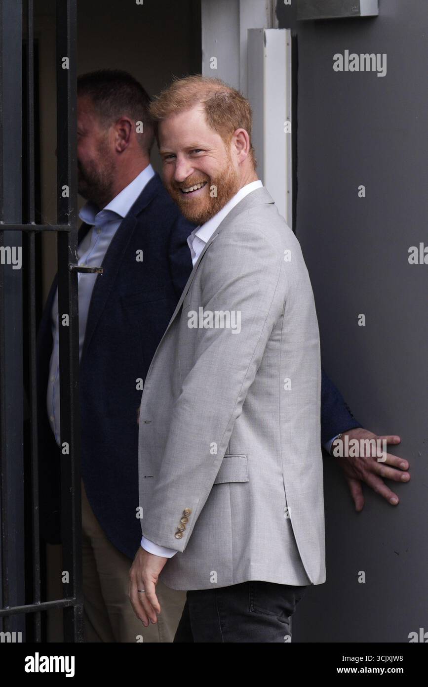 The Duke of Sussex arrives for a visit to the Community Recording ...