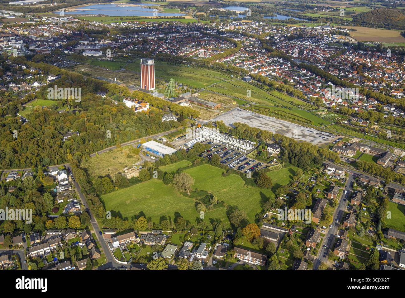 Aerial view, Friedrich Heinrich Colliery Park, LAGA Park, former RAG ...