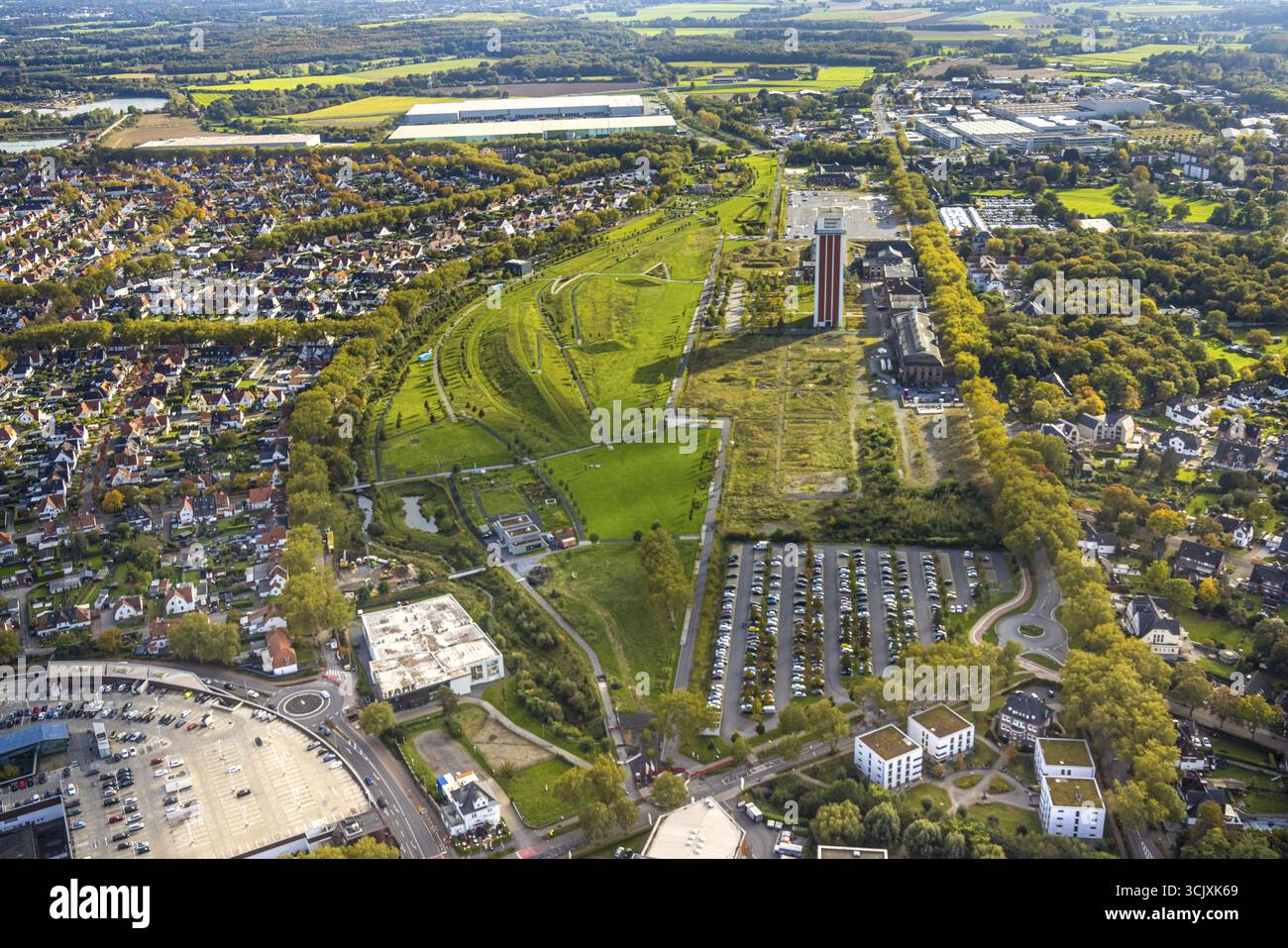 Aerial view, Friedrich Heinrich Colliery Park, LAGA Park, former RAG ...