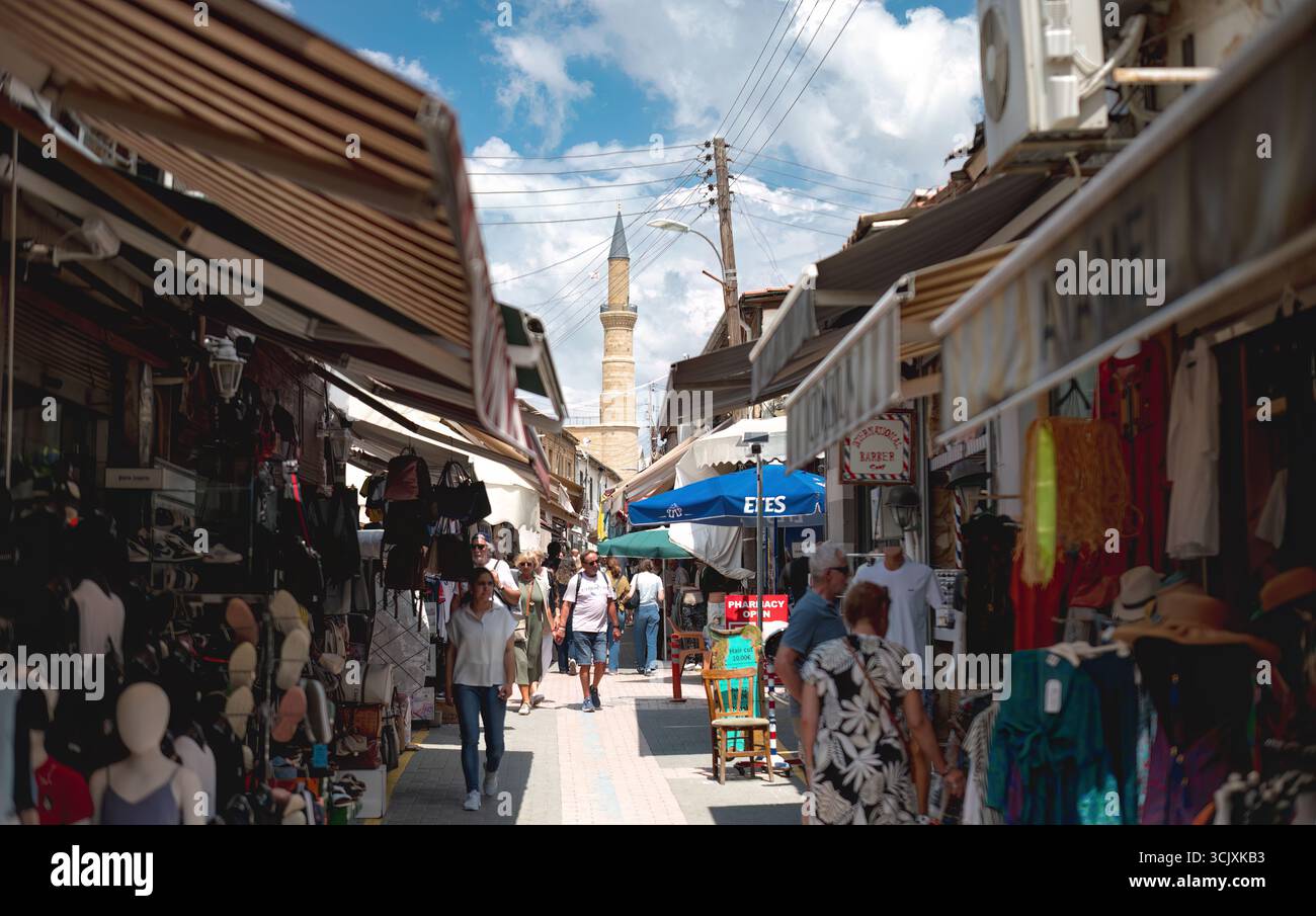 Nicosia, Cyprus - May 31, 2025: People walking and shopping in Arasta ...