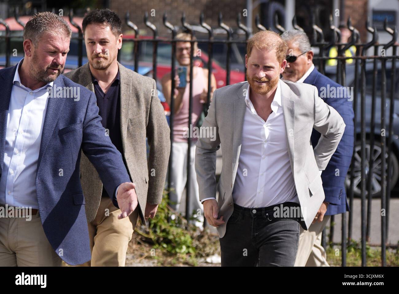 The Duke of Sussex arrives for a visit to the Community Recording ...