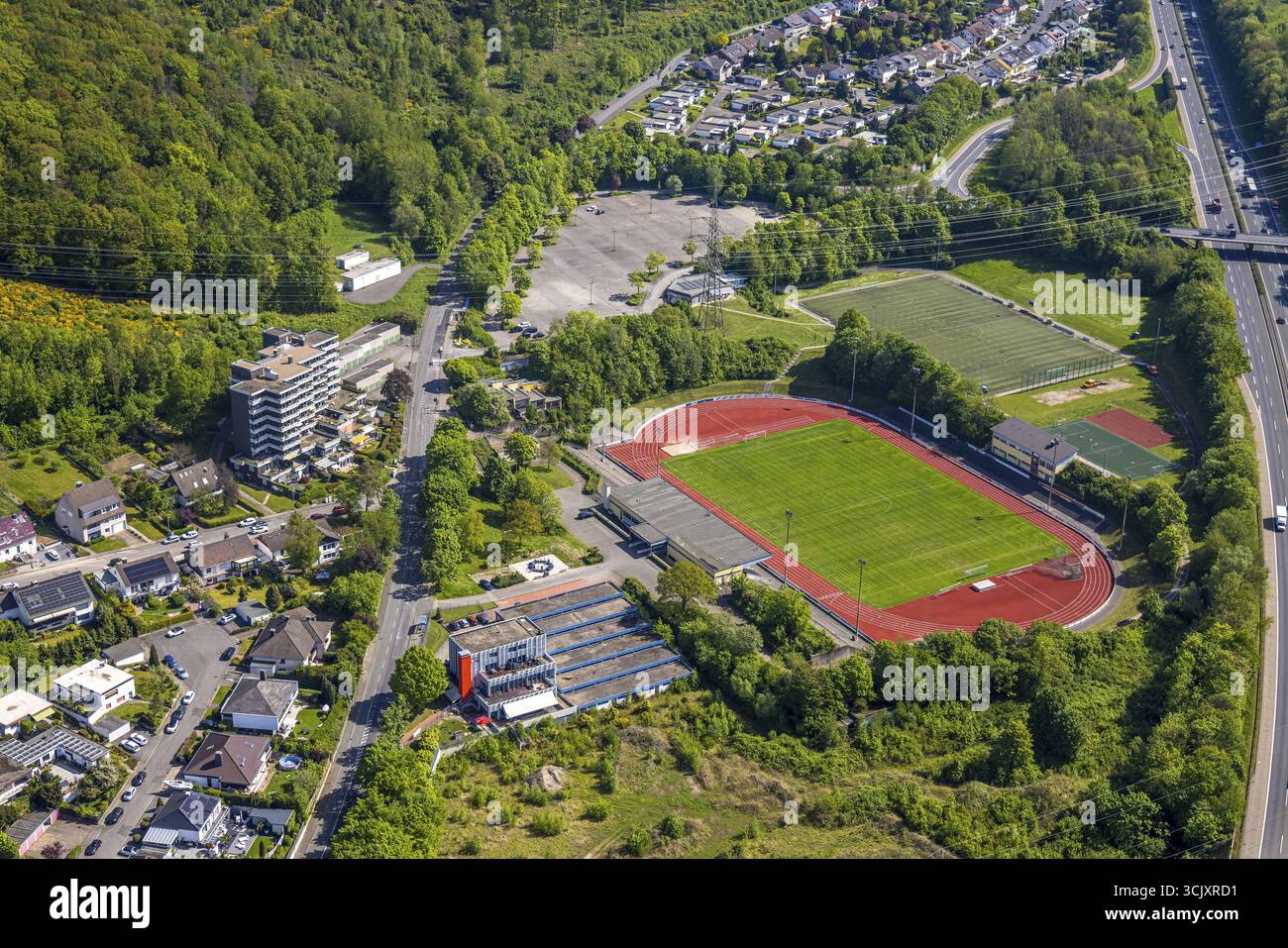Aerial view, Erich-Berlet-Stadion, formerly Kirchenbergstadion ...