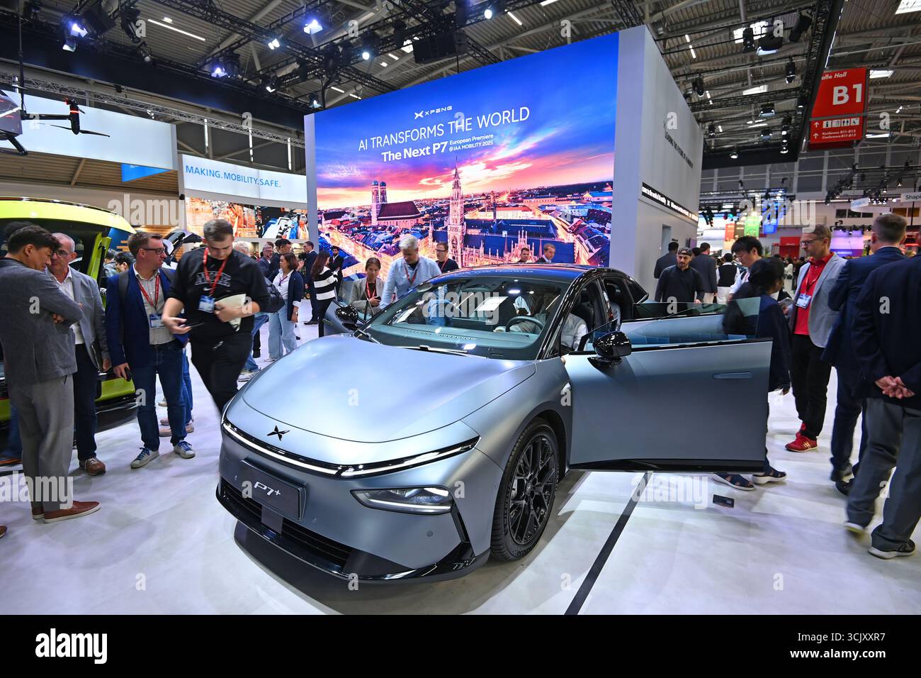 XPENG's electric car booth, the Chinese automaker, opens the IAA Mobility on September 9, 2025 ...