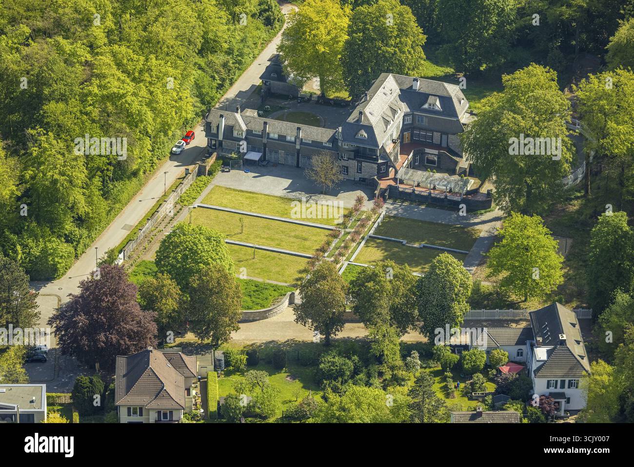 Aerial view, Hohenhof - Art Noveau-Villa Osthaus-Museum, Hagener Impuls ...