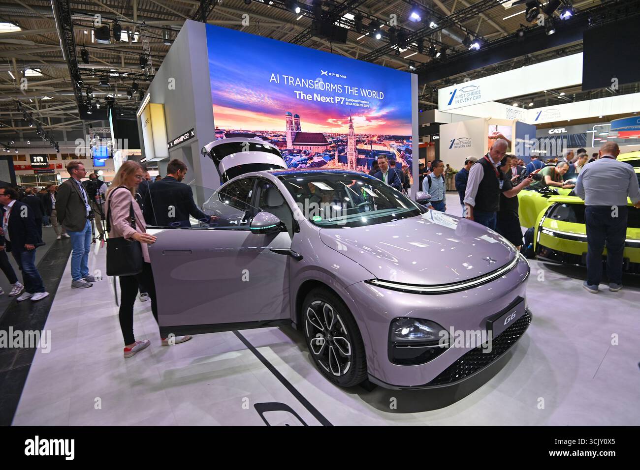XPENG's electric car booth, the Chinese automaker, opens the IAA Mobility on September 9, 2025 ...