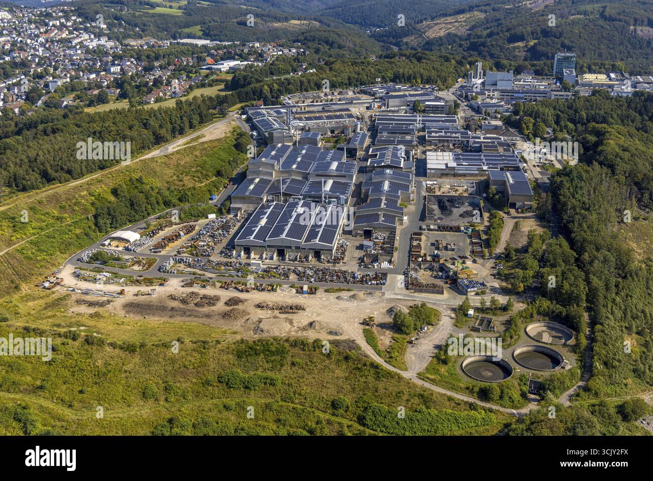 Aerial view, Siegfried Jacob Metallwerke GmbH factory premises with ...