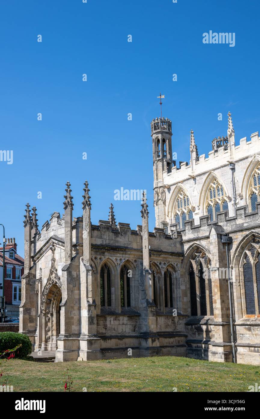 St Mary's Church, Beverley, East Yorkshire, England, under a clear blue ...
