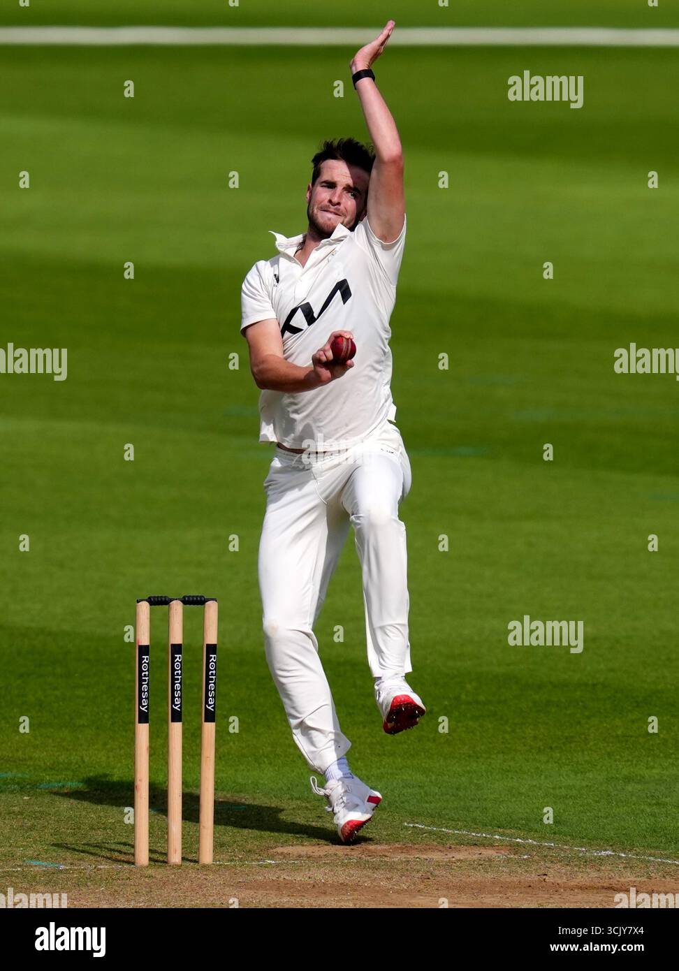 Surrey’s Tom Lawes during day two of the Rothesay County Championship ...