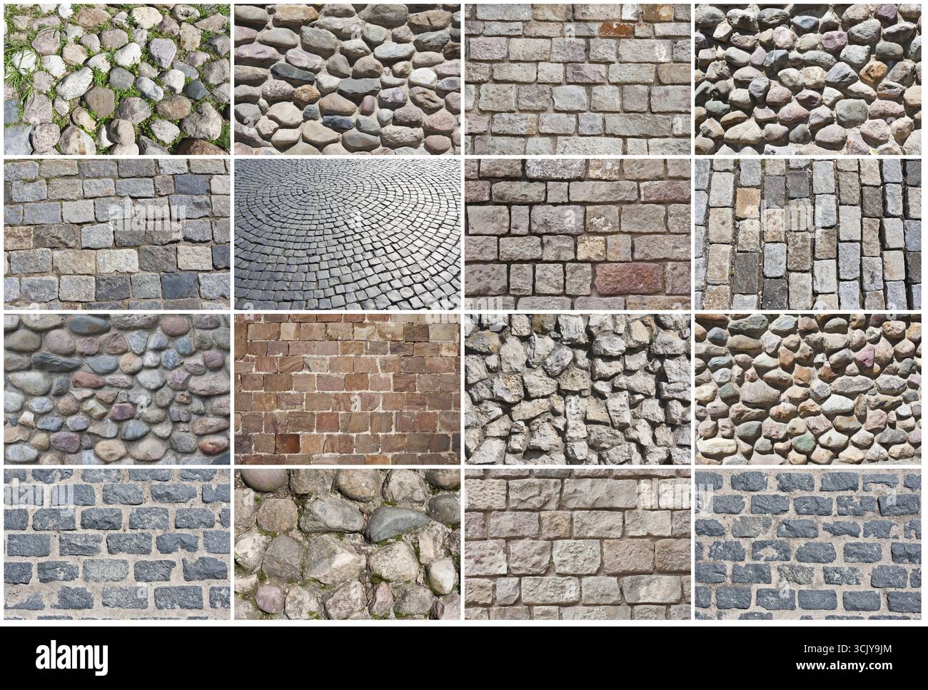 Paved stone street Cut Out Stock Images & Pictures - Alamy