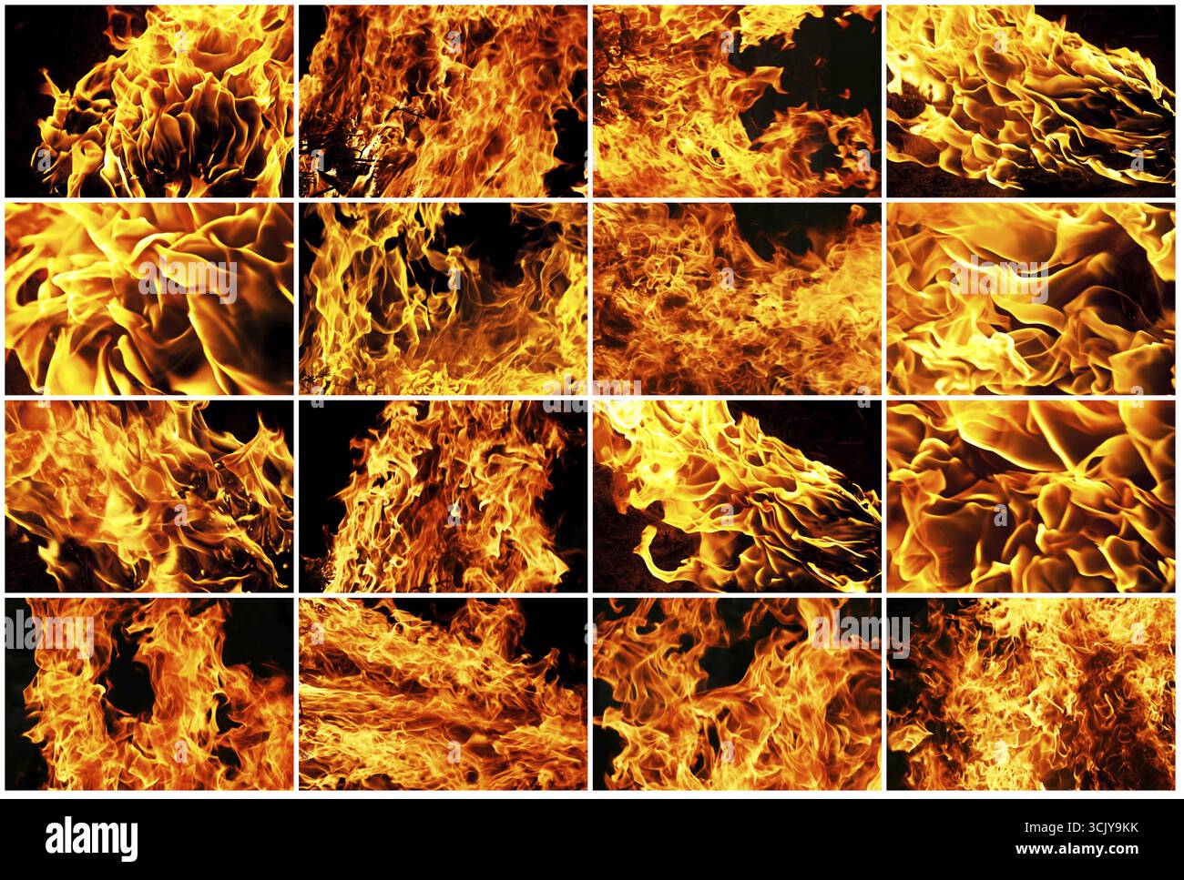 Beautiful yellow and orange hot fire on black background Stock Photo ...