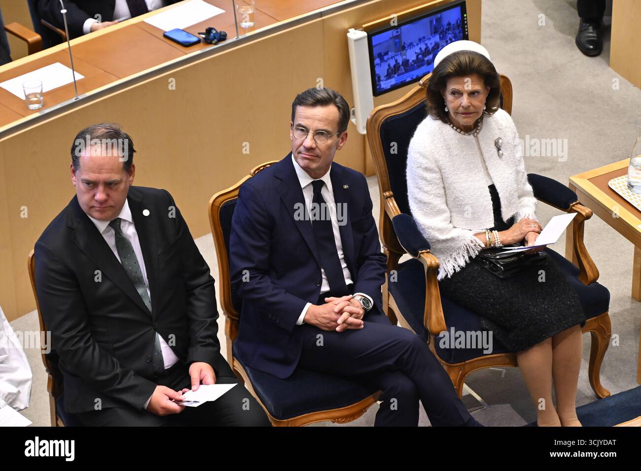 Sweden's Prime Minister Ulf Kristersson and Queen Silvia in the ...