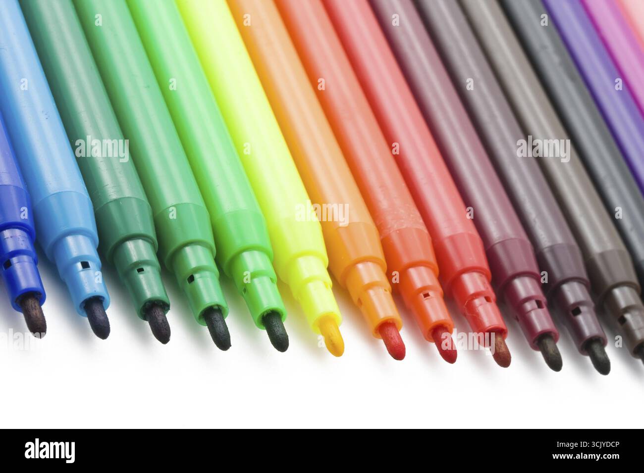Soft-tip pens isolated on white background Stock Photo - Alamy
