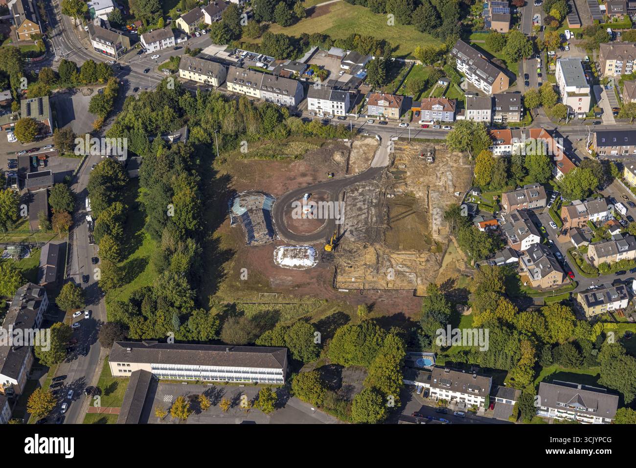 Aerial view, construction site for residential complex Quartier der ...