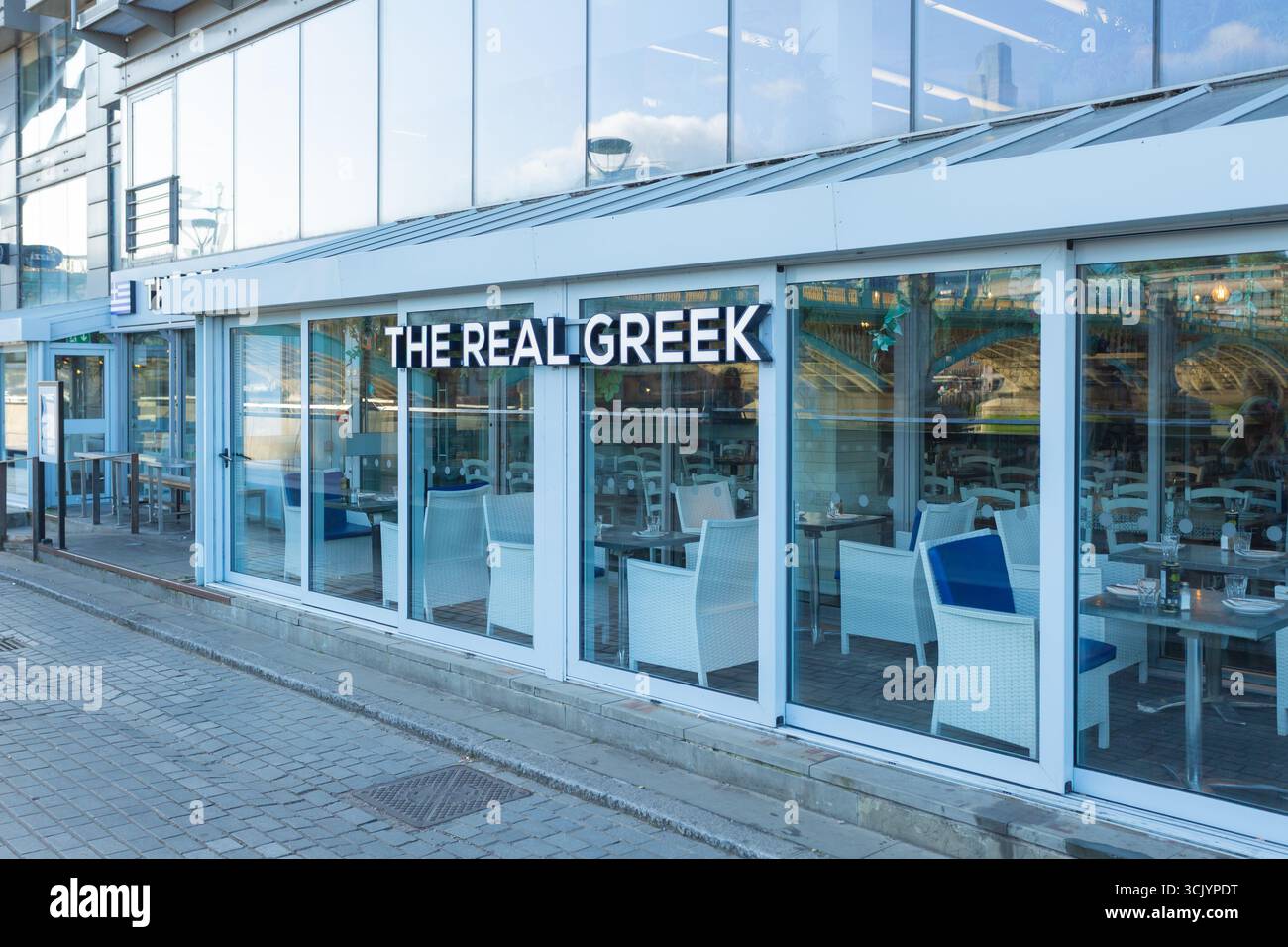 The Real Greek restaurant, Southbank, London, Britain Stock Photo - Alamy