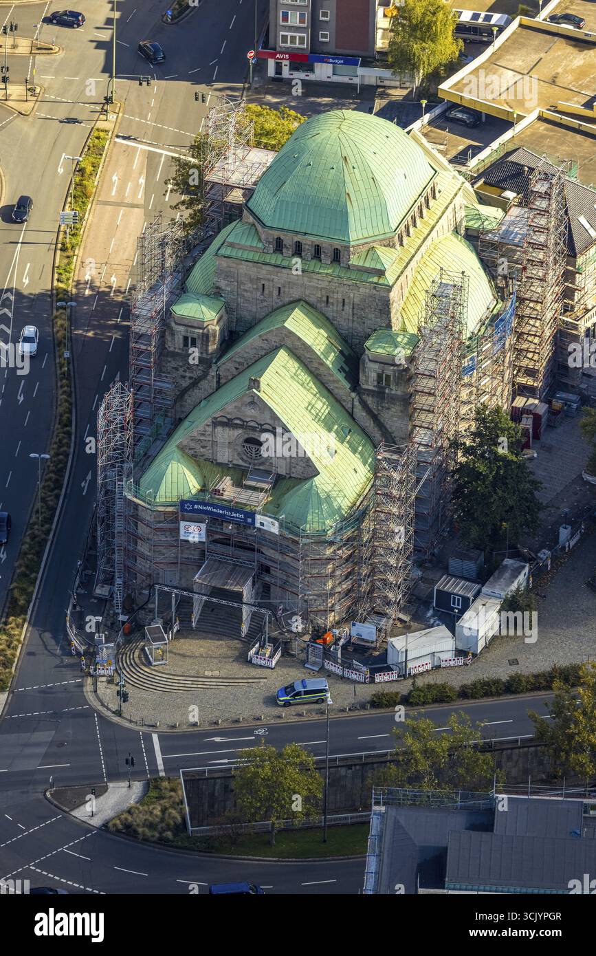 Aerial view, Old Synagogue place of worship, cultural centre for Jewish ...