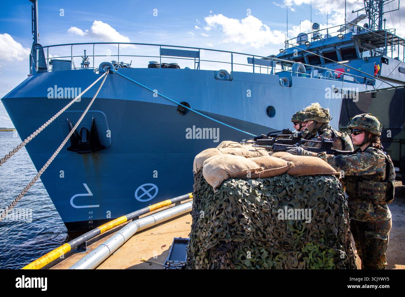 04 September 2025, Mecklenburg-Western Pomerania, Rostock: Units of the ...