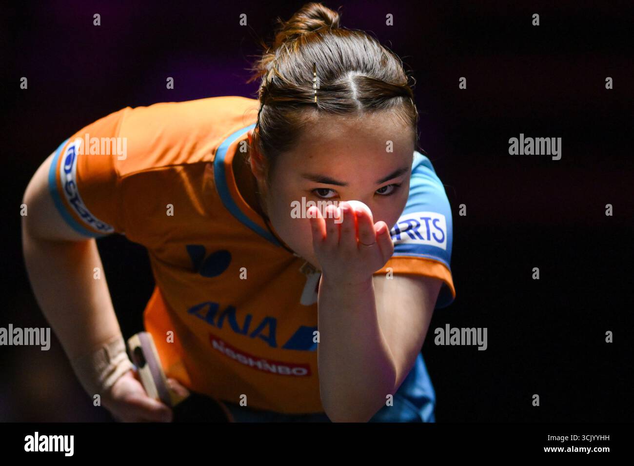 Macao, China. 9th Sep, 2025. Ito Mima of Japan serves during the women ...