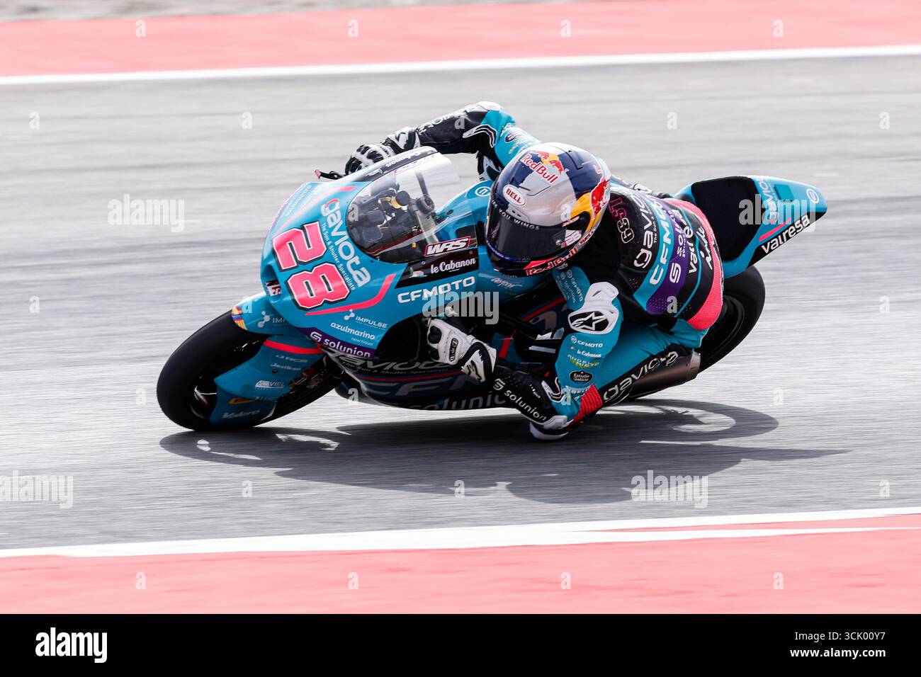 Maximo Quiles from Spain of CFMoto Aspar Team with KTM during the MotoGP of Catalunya Moto3 race ...